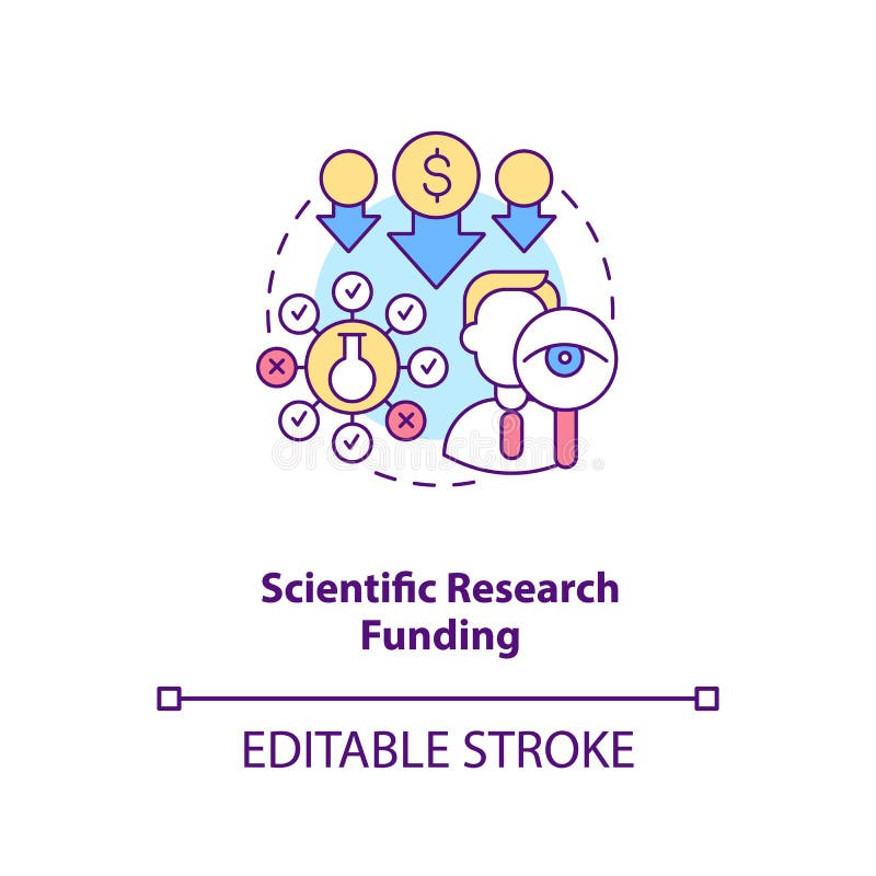 Scientific Research Funding Concept Icon Stock Vector - Illustration of ...