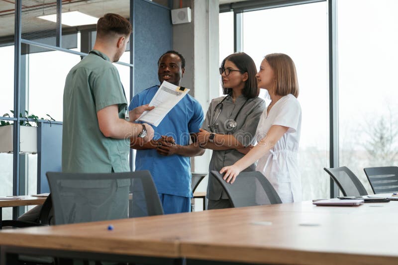 Scientific Research. Group of Doctors are Together Indoors Stock Image - Image of group, white ...