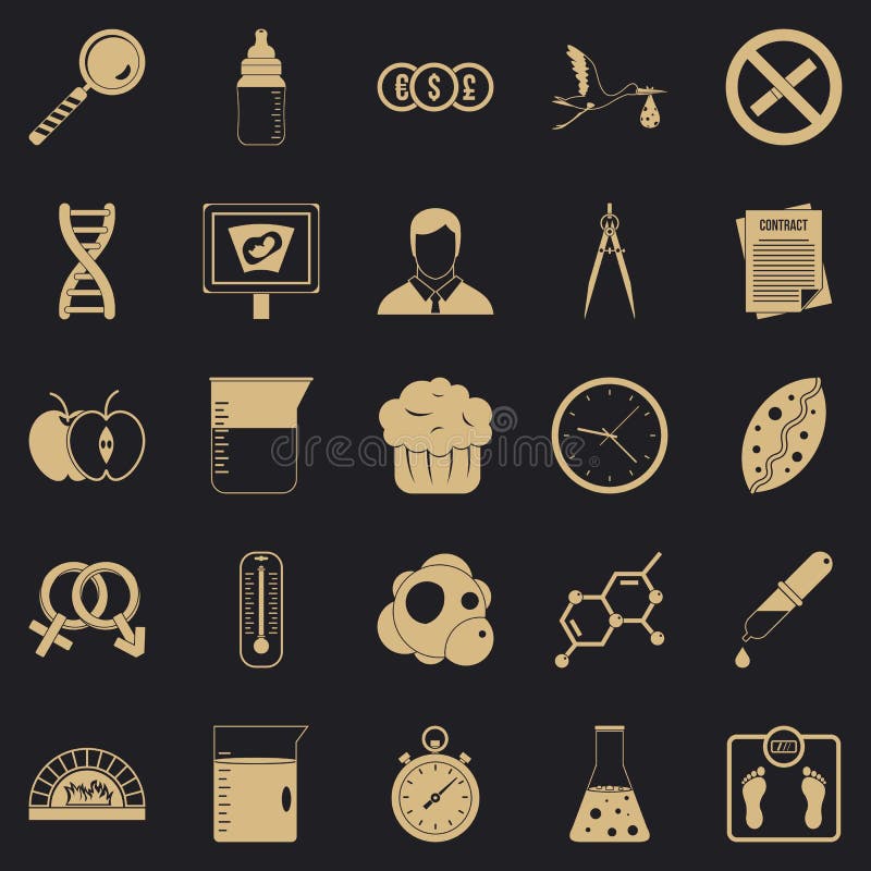Scientific Research Icons Set, Simple Style Stock Vector - Illustration ...