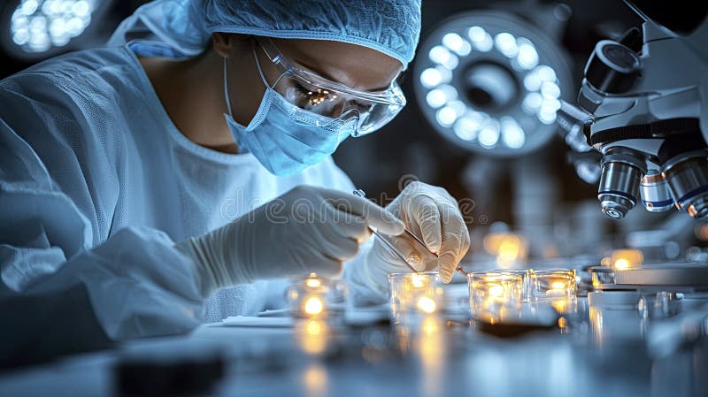 Scientific Research Specialist Working with Laboratory Equipment Under ...