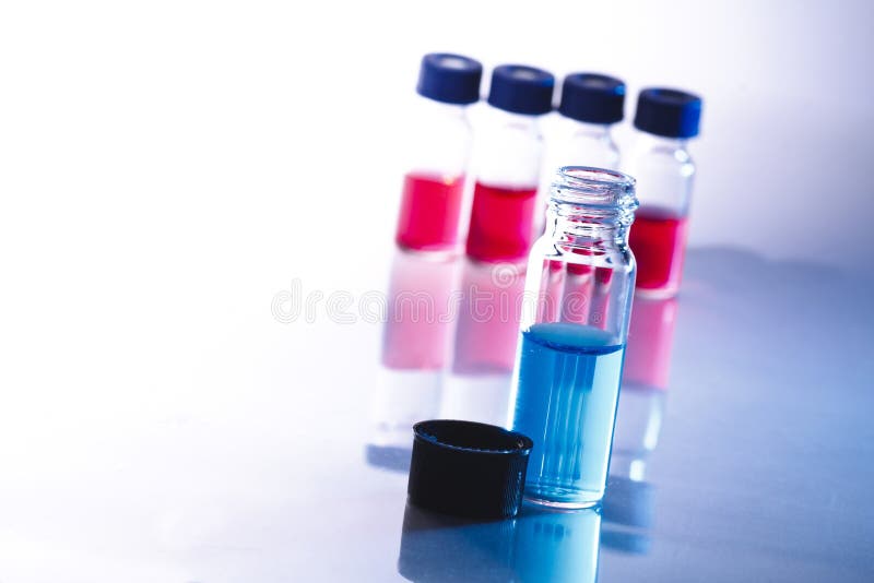 Scientific sample bottles stock image. Image of color - 27410591