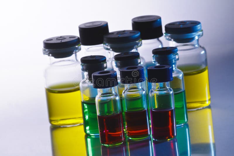 Scientific sample bottles stock photo. Image of adult - 27410718