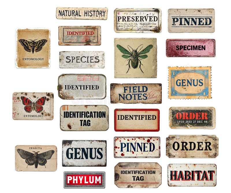 Scientific Specimen Word Label Printable Stock Illustration ...