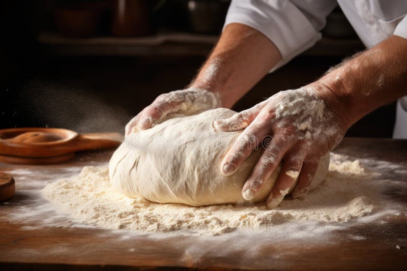 Scientific Study of Rustic Hand Kneading Bread AI Generated Stock ...