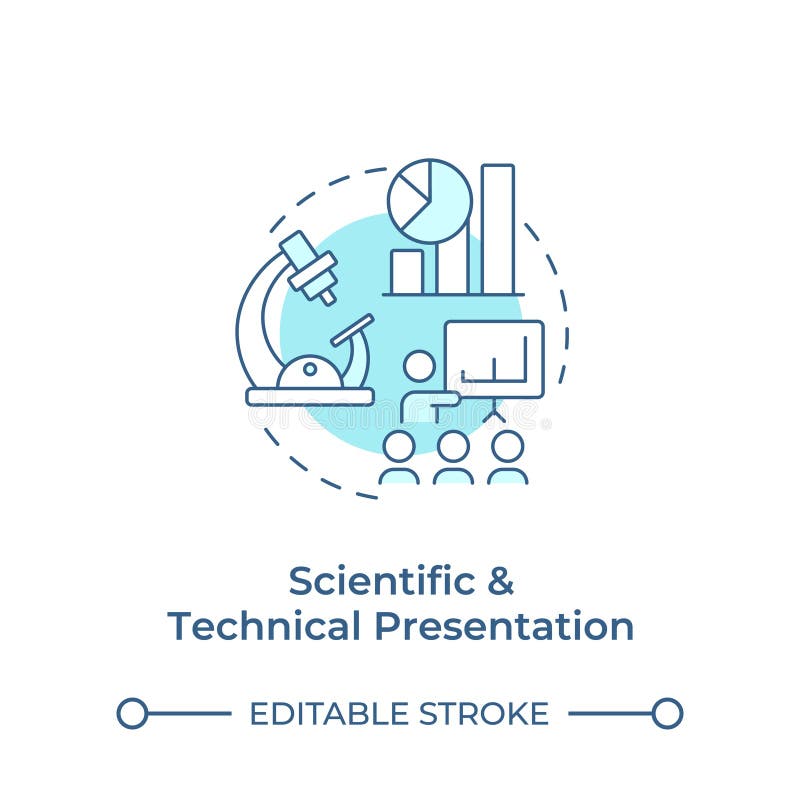 Scientific and Technical Presentation Soft Blue Concept Icon Stock ...