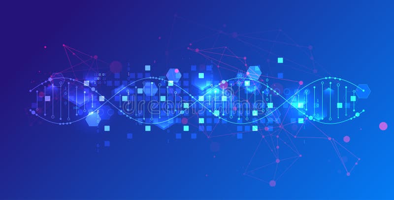 Scientific and Technological Background. Abstract Image of DNA Molecule ...