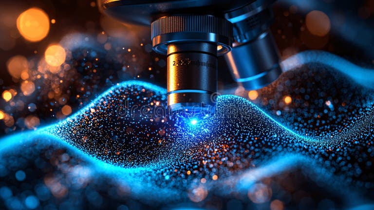 Scientific and Technological Microscope Abstract Particle Wave Stock ...