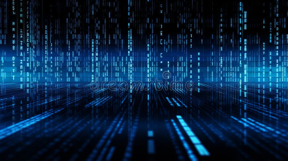 Scientific Technology Data Binary Code Network Conveying Connectivity. Neural Network Ai ...