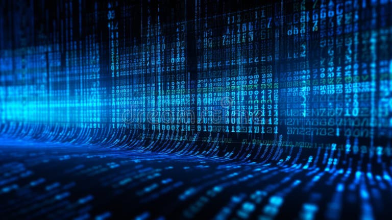 Scientific Technology Data Binary Code Network Conveying Connectivity. Neural Network Ai ...