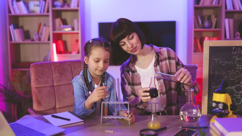 Scientific Tests Experiments in Evening at Home for School Project ...