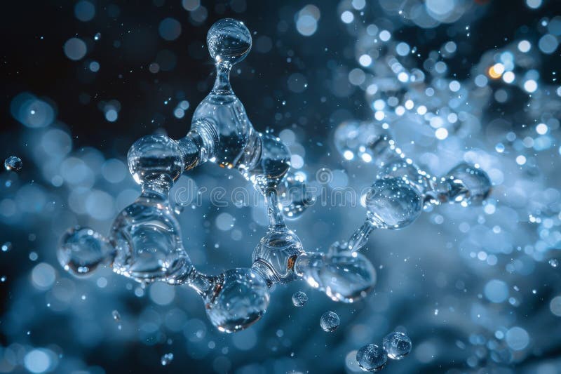 Scientific Texture of Hydrogen Molecules on Blue Background for ...