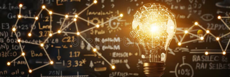 Scientific Thinking Lamp Amidst Physical and Mathematical Formulas for ...