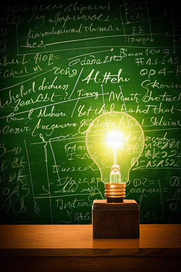 Scientific Thought Lamp with Physical and Mathematical Formulas on ...