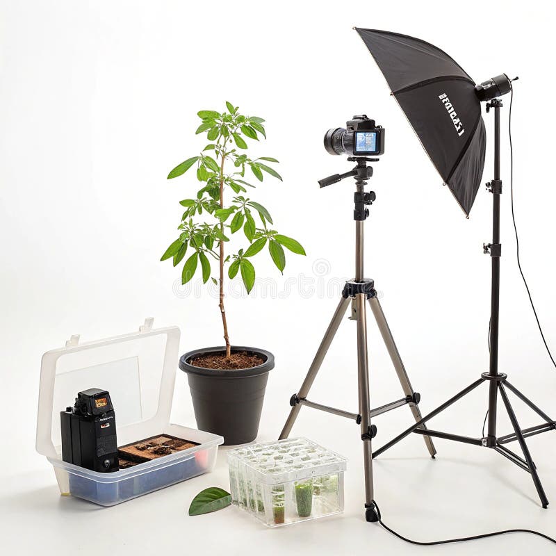 Time-lapse Setup Recording Plant Growth in Lab Stock Illustration ...