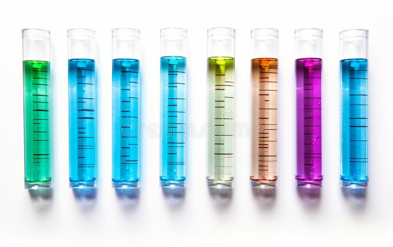 Scientific Tube Array on White Background Stock Illustration ...