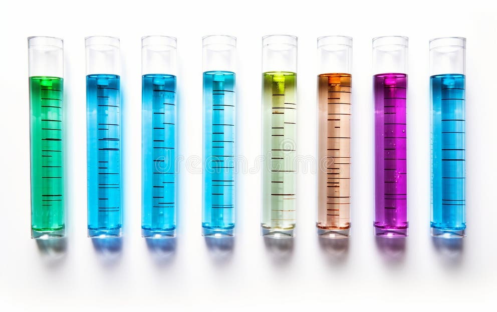 Scientific Tube Array on White Background Stock Illustration ...