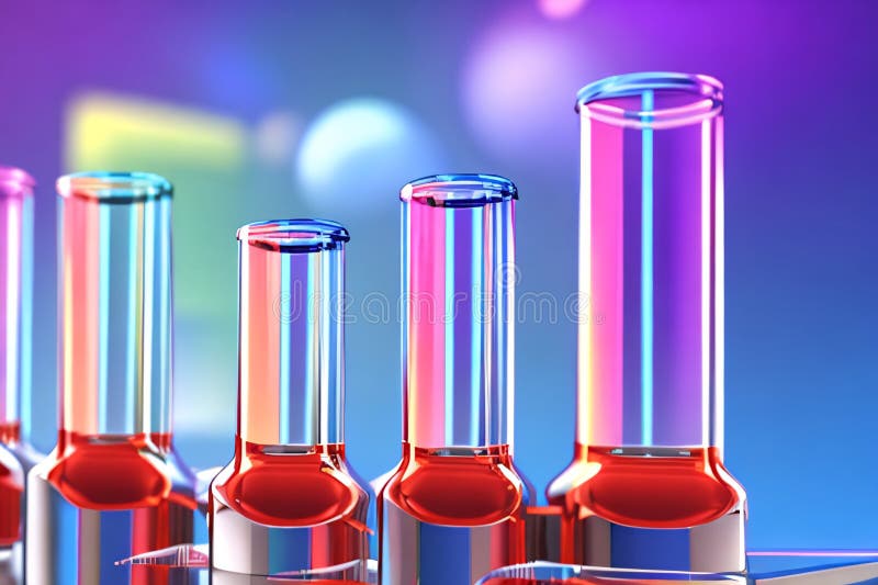 Scientific Tubes with Various Colored Fluids in a Modern Laboratory ...