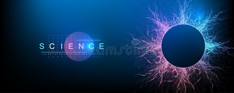 Scientific Vector Illustration Quantum Computer Technology. Plexus ...