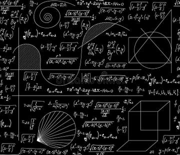 Scientific Vector Seamless Pattern with Handwritten Mathematical ...