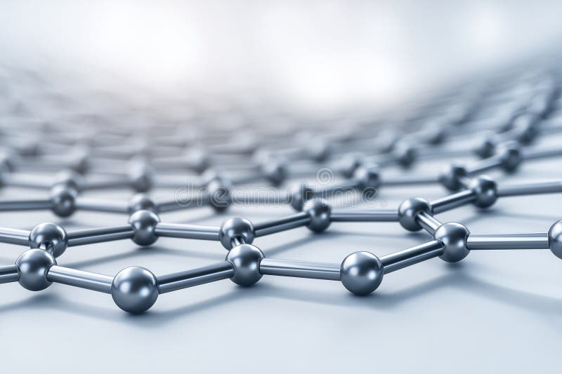 Graphene Sheet Structure. Close-up Atomic Model of Carbon Nanomaterial ...