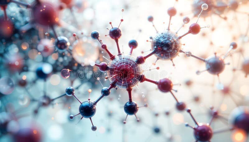A Scientific Visualization Of Interconnected Molecular Structures In