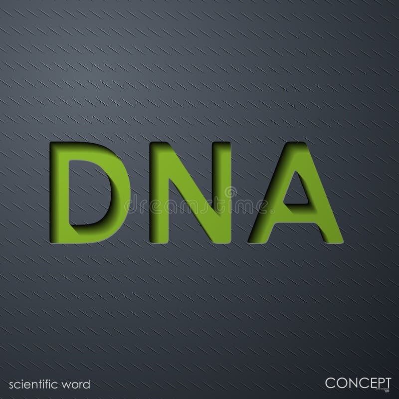 Scientific Word DNA, Layers of Metal and Flat Stock Vector ...