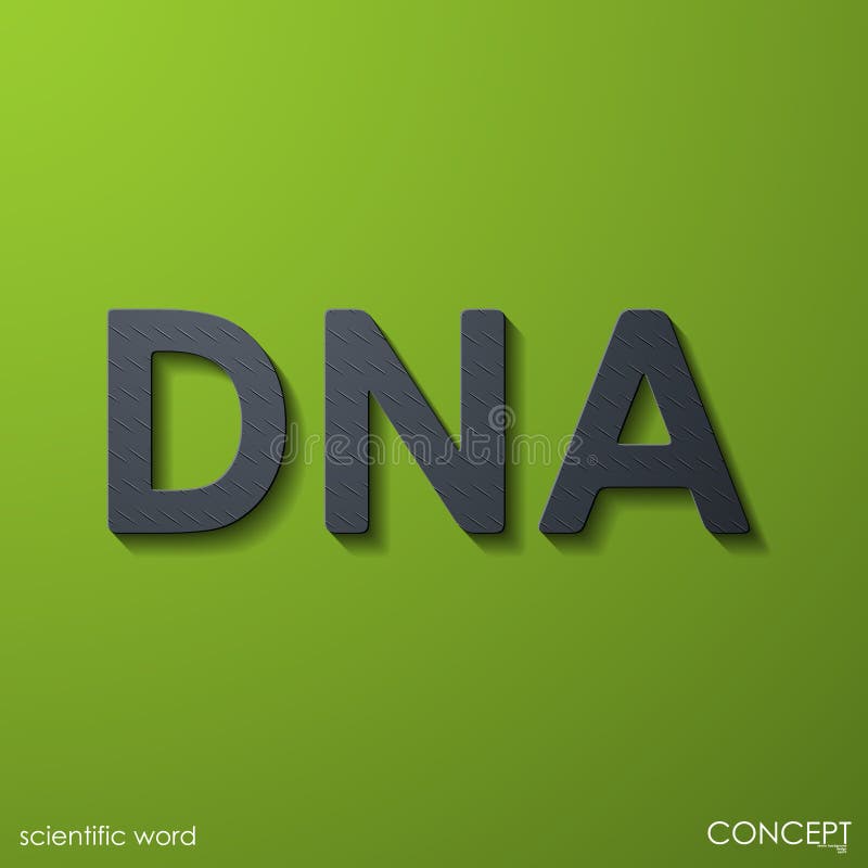 Scientific Word DNA, Layers of Metal and Flat Stock Vector ...