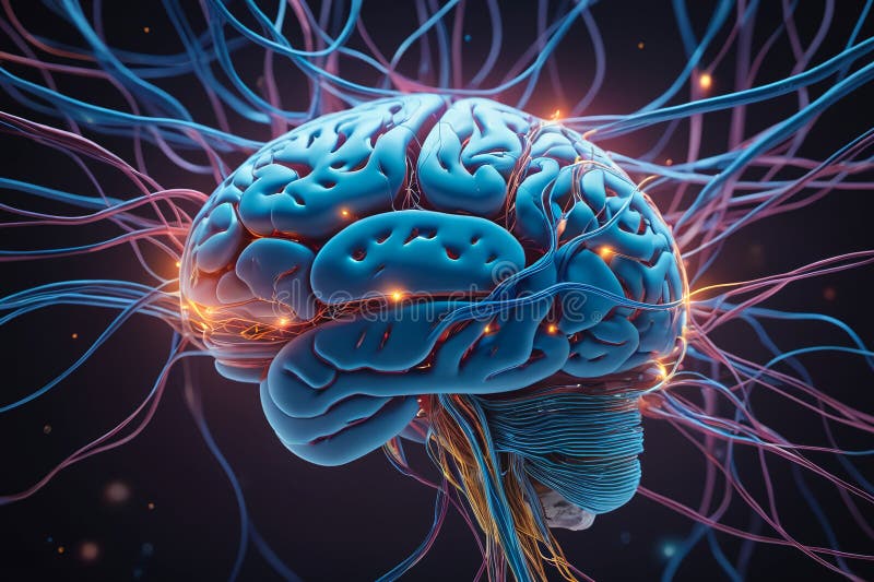 Scientifical Illustration of Human Brain Stock Illustration ...