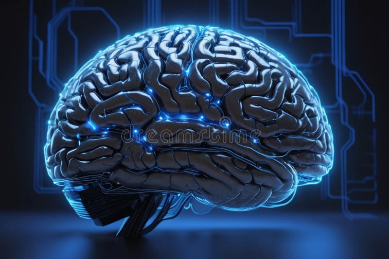 Scientifical Illustration of Human Brain Stock Illustration ...