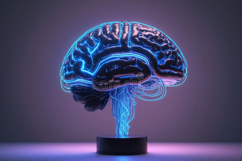 Scientifical Illustration of Human Brain Stock Illustration ...