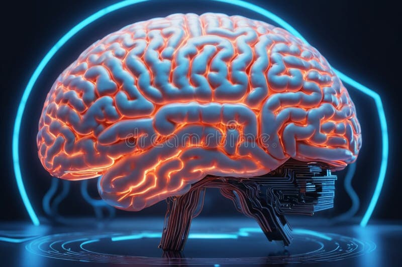 Scientifical Illustration of Human Brain Stock Illustration ...