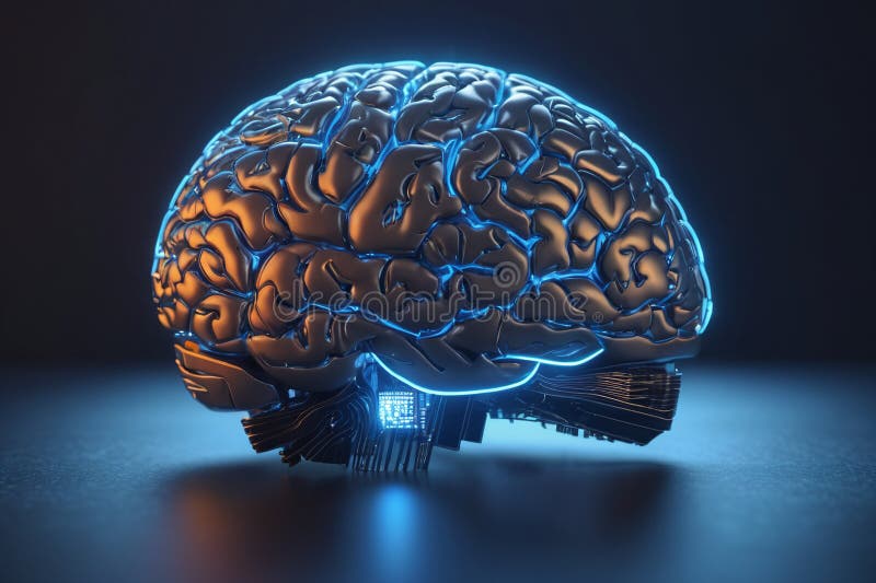 Scientifical Illustration of Human Brain Stock Illustration ...