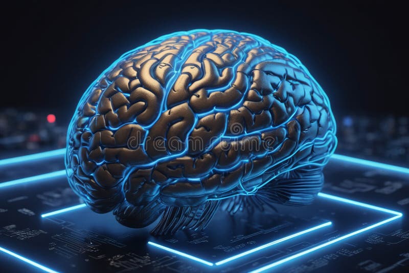 Scientifical Illustration of Human Brain Stock Illustration ...