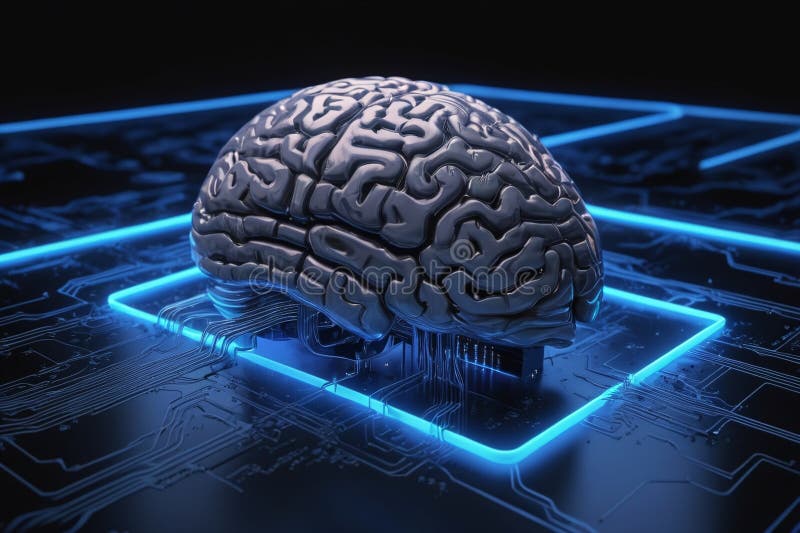 Scientifical Illustration of Human Brain Stock Illustration ...