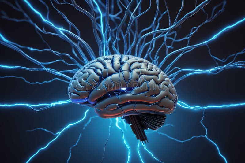 Scientifical Illustration of Human Brain Stock Illustration ...