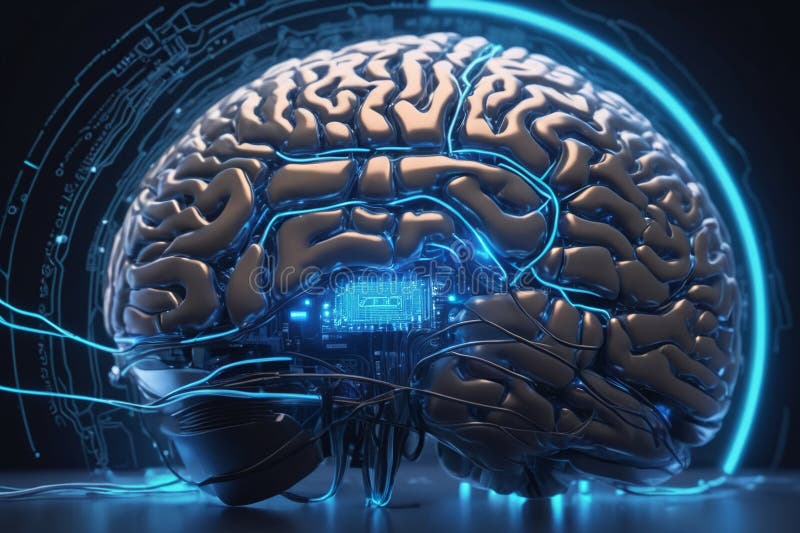 Scientifical Illustration of Human Brain Stock Illustration ...