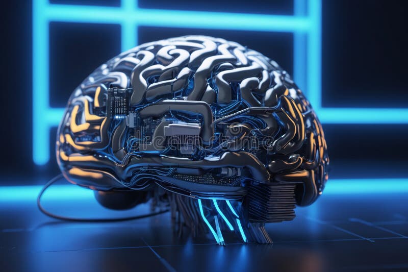 Scientifical Illustration of Human Brain Stock Illustration ...