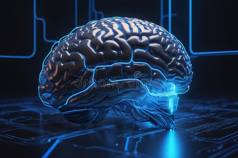 Scientifical Illustration of Human Brain Stock Illustration ...