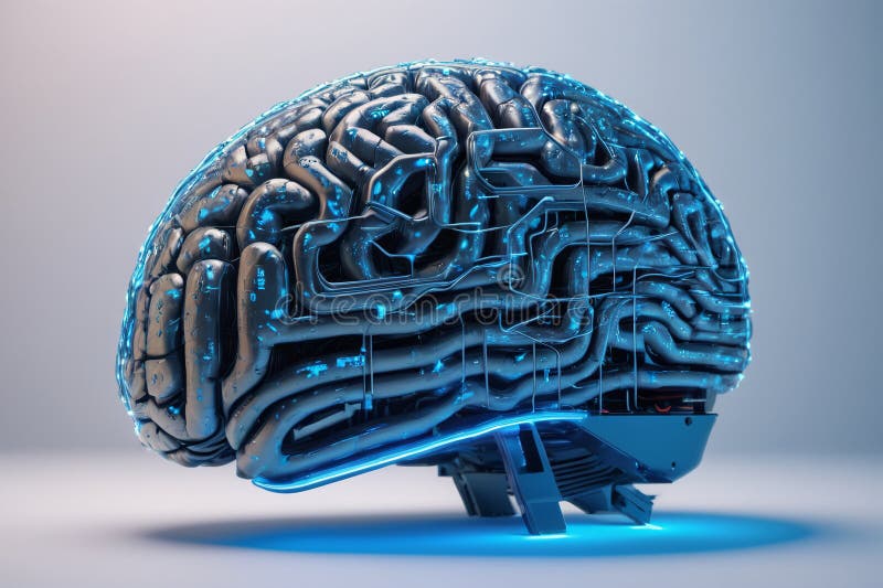 Scientifical Illustration of Human Brain Stock Illustration ...