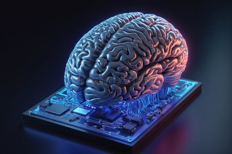 Scientifical Illustration of Human Brain Stock Illustration ...