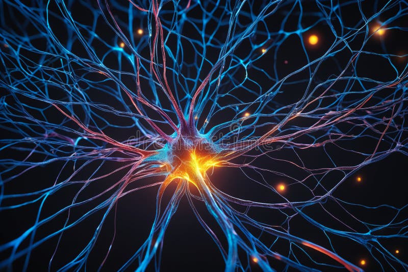 Scientifical Illustration of Neural System Stock Illustration ...