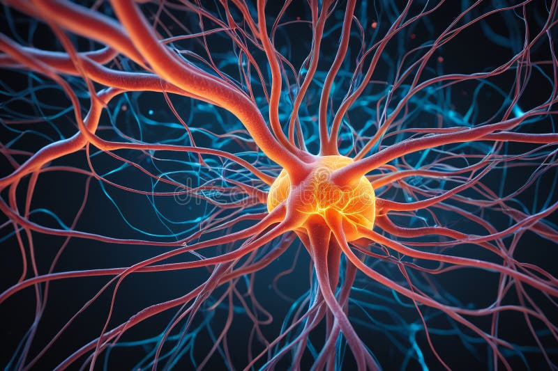 Scientifical Illustration of Neural System Stock Illustration ...