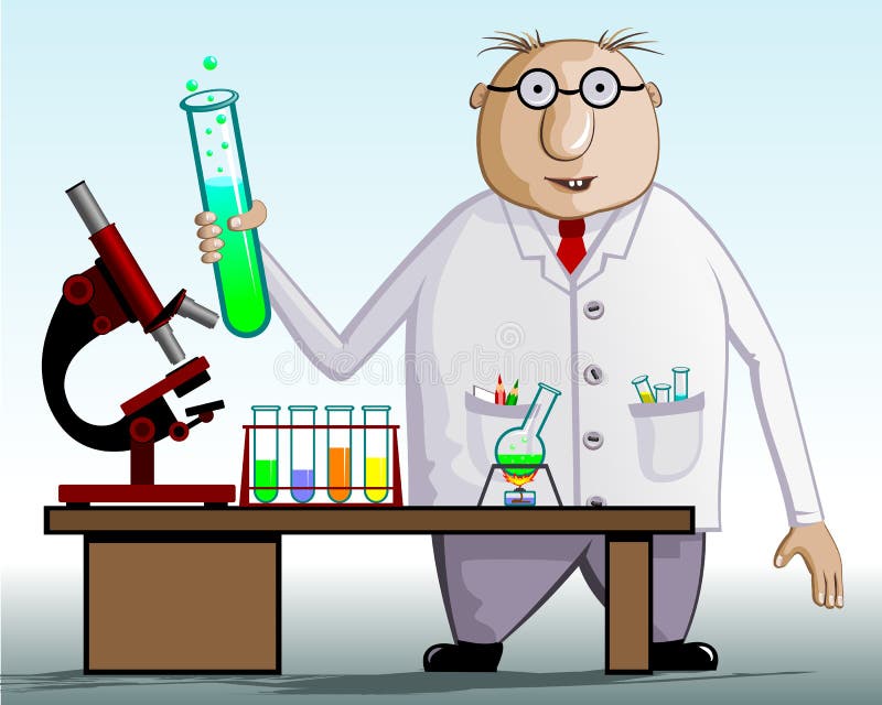 Confused Scientist and Germ Stock Vector - Illustration of biology ...