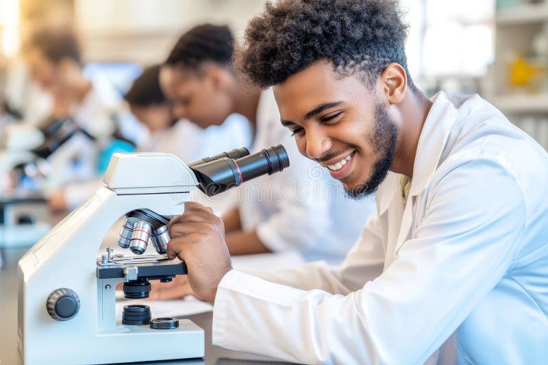 Scientist, African Teenager Studying Microbiology for Eduction and ...