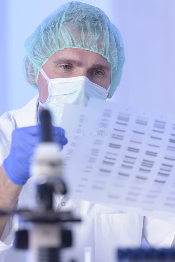 Scientist Analizing DNA Sequence Stock Image - Image of gene, discovery ...