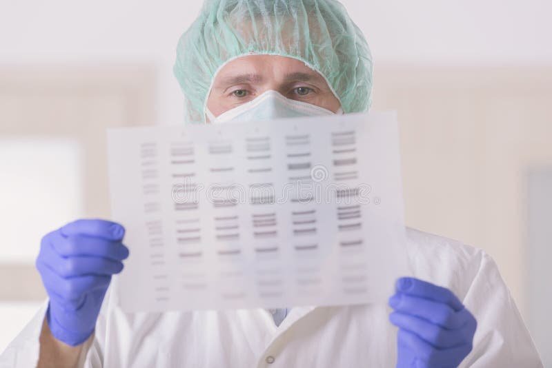 Scientist Analizing DNA Sequence Stock Image - Image of medical ...