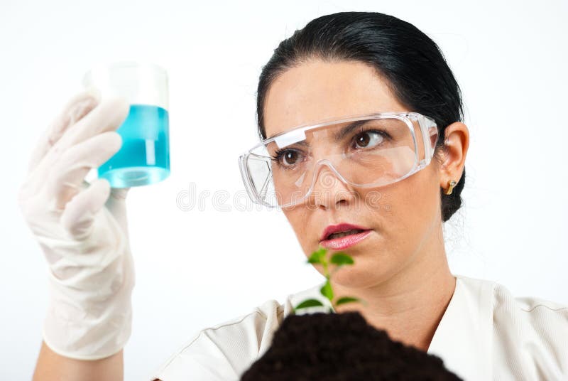 Scientist Analysing or Examine Liquid Stock Photo - Image of labor ...