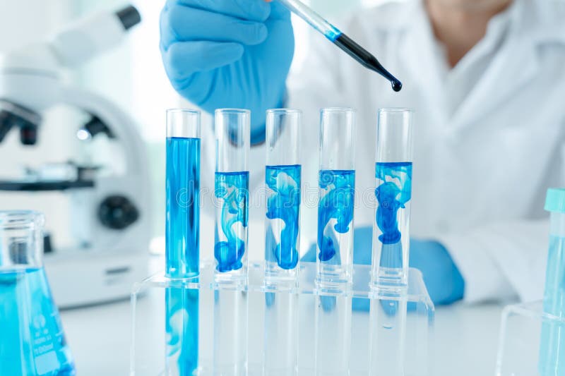 Scientist Analyze Biochemical Samples in Advanced Scientific Laboratory ...