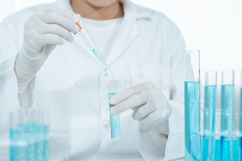 Scientist Analyze Biochemical Samples in Advanced Scientific Laboratory ...