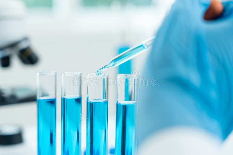 Scientist Analyze Biochemical Samples in Advanced Scientific Laboratory ...